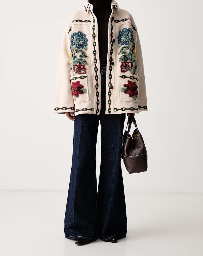 FARM RIO Farm Rio Lunar Boho Embroidered Coat